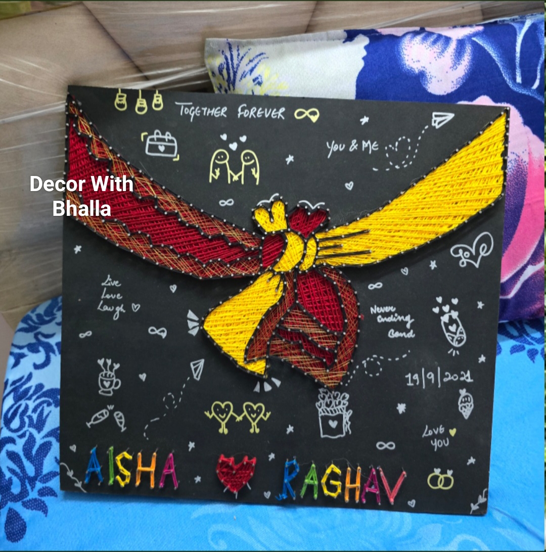 A lifetime wedding knot: Gathbandhan string art – Decor with bhalla