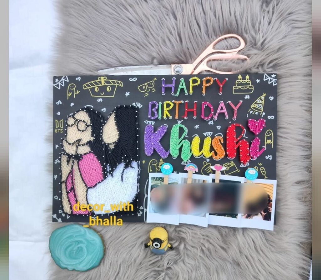 Darling birthday- personalized portrait & name – Decor with bhalla